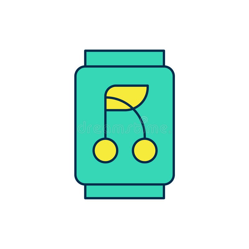 Filled Outline Soda Can Icon Isolated on White Background. Vector Stock ...