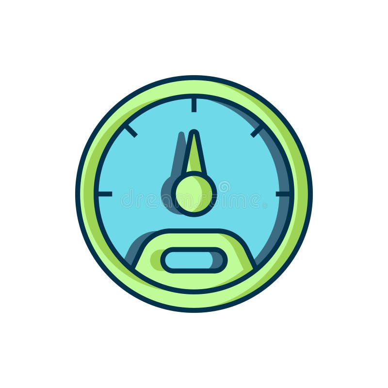 Filled Outline Speedometer Icon Isolated on White Background. Flat ...