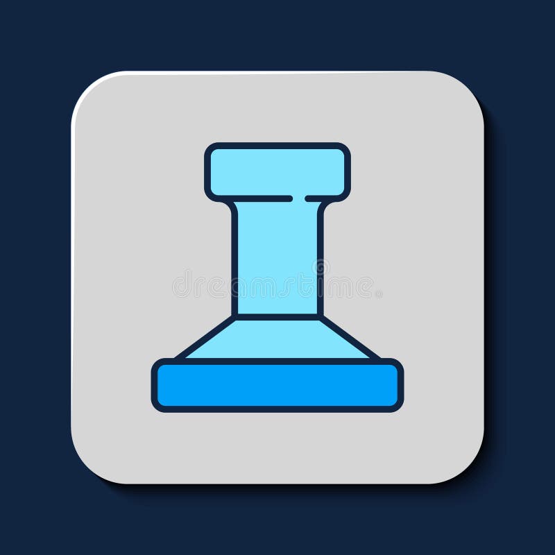 Filled Outline Stamp Icon Isolated on Blue Background. Vector Stock ...