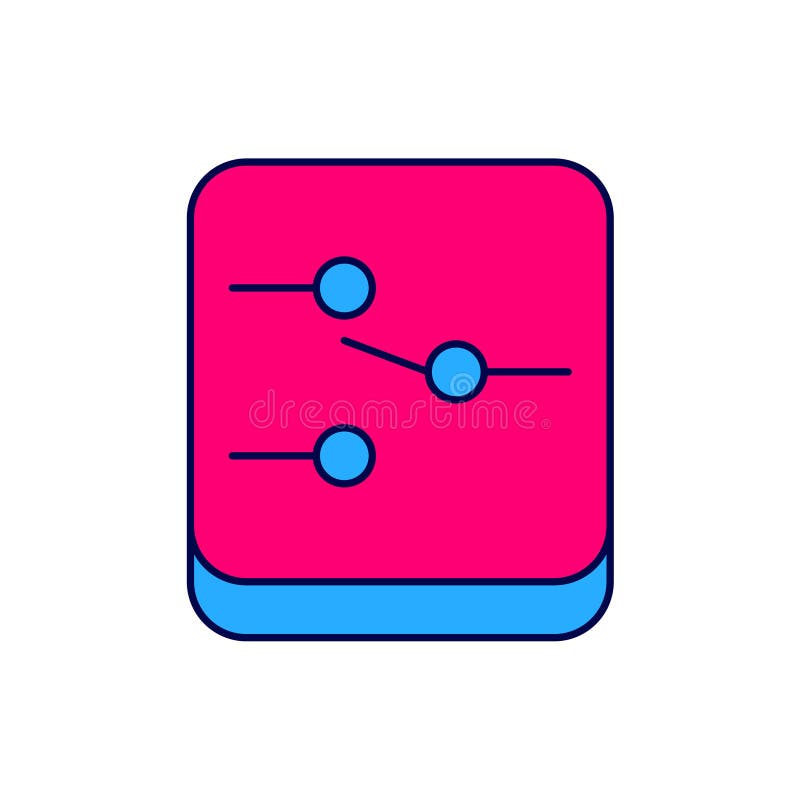 Filled Outline Switch in Electronic Circuit Icon Isolated on White ...