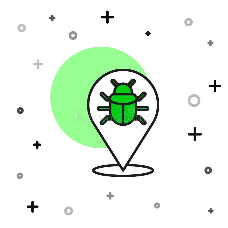 Filled Outline System Bug Concept Icon Isolated On White Background
