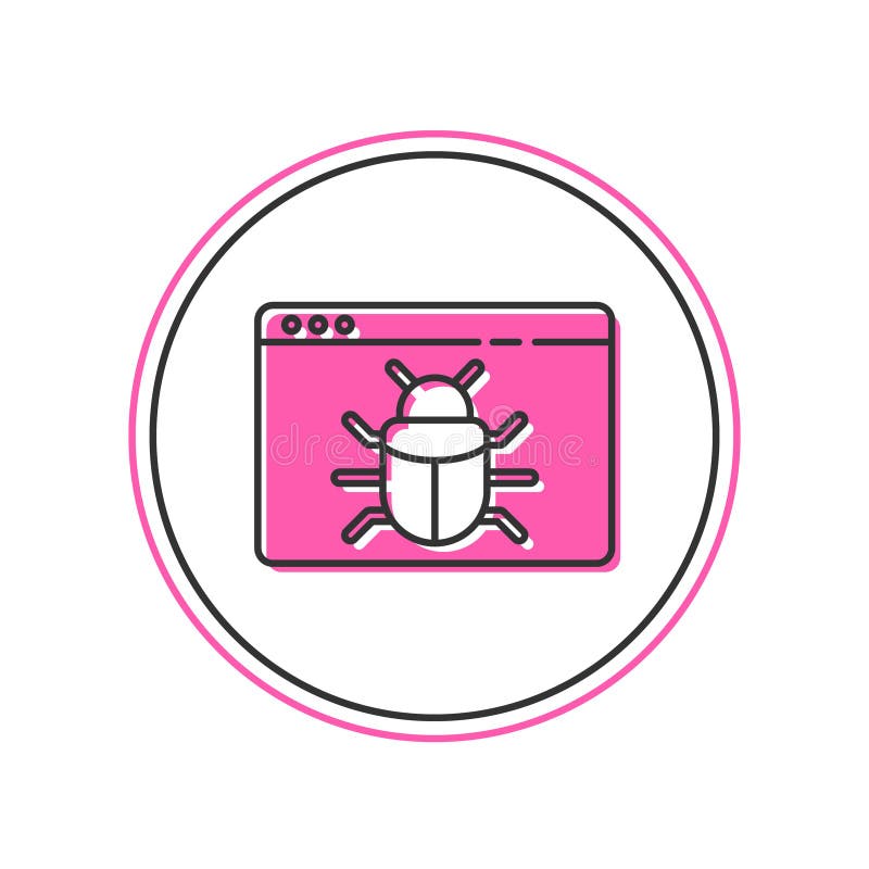 Filled Outline System Bug Concept Icon Isolated On White Background