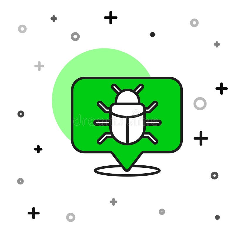 Filled Outline System Bug Concept Icon Isolated on White Background ...