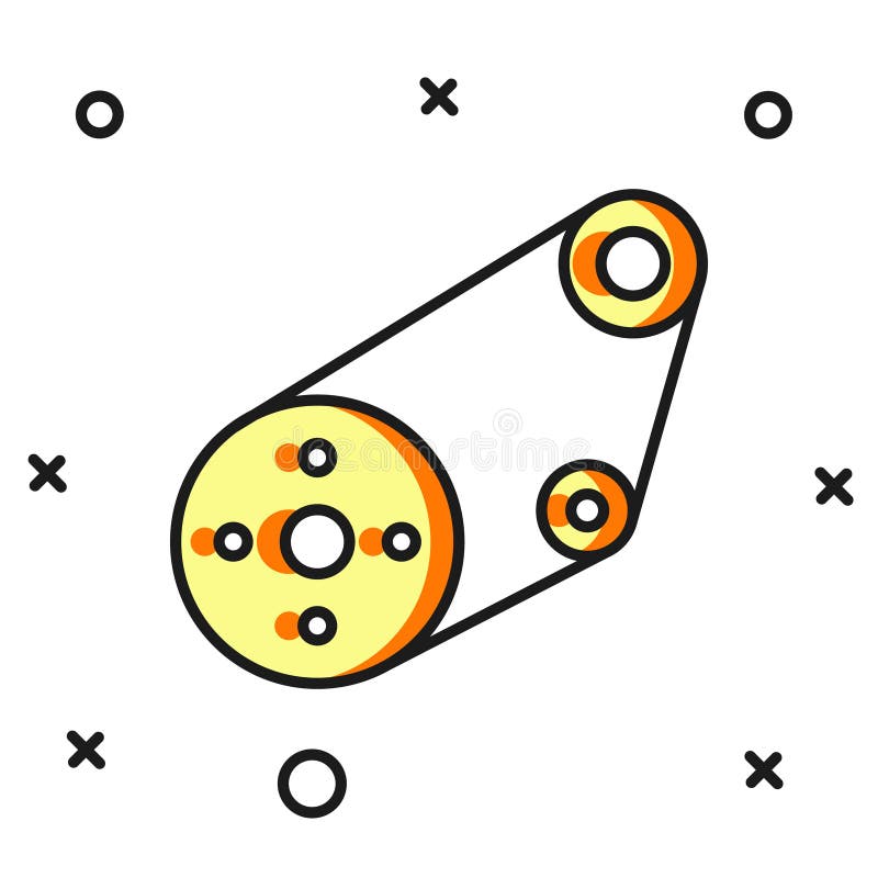 Filled Outline Timing Belt Kit Icon Isolated on White Background. Flat Filled Outline Style with ...