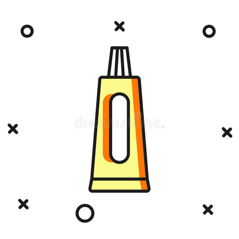 Filled Outline Tube of Toothpaste Icon Isolated on White Background ...