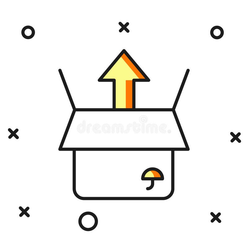 Filled Outline Unboxing Icon Isolated on White Background. Flat Filled ...