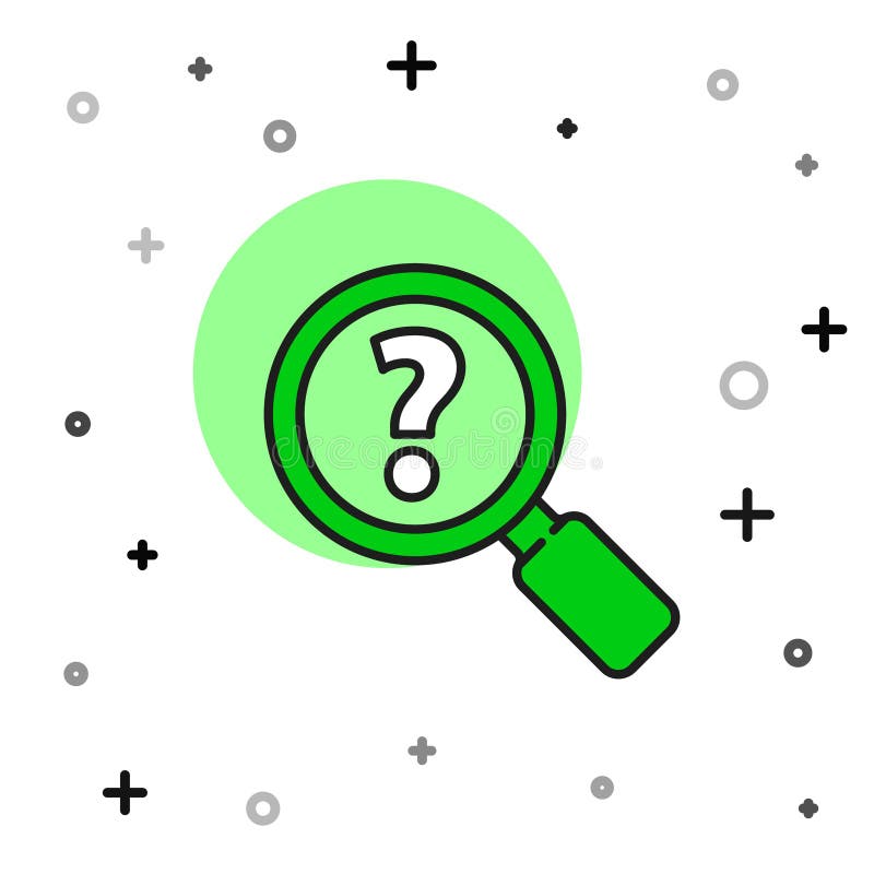 Filled Outline Unknown Search Icon Isolated on White Background ...