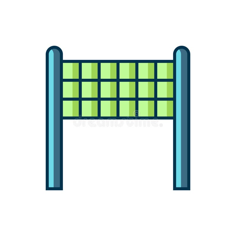 Filled Outline Volleyball Net Icon Isolated on White Background. Flat ...