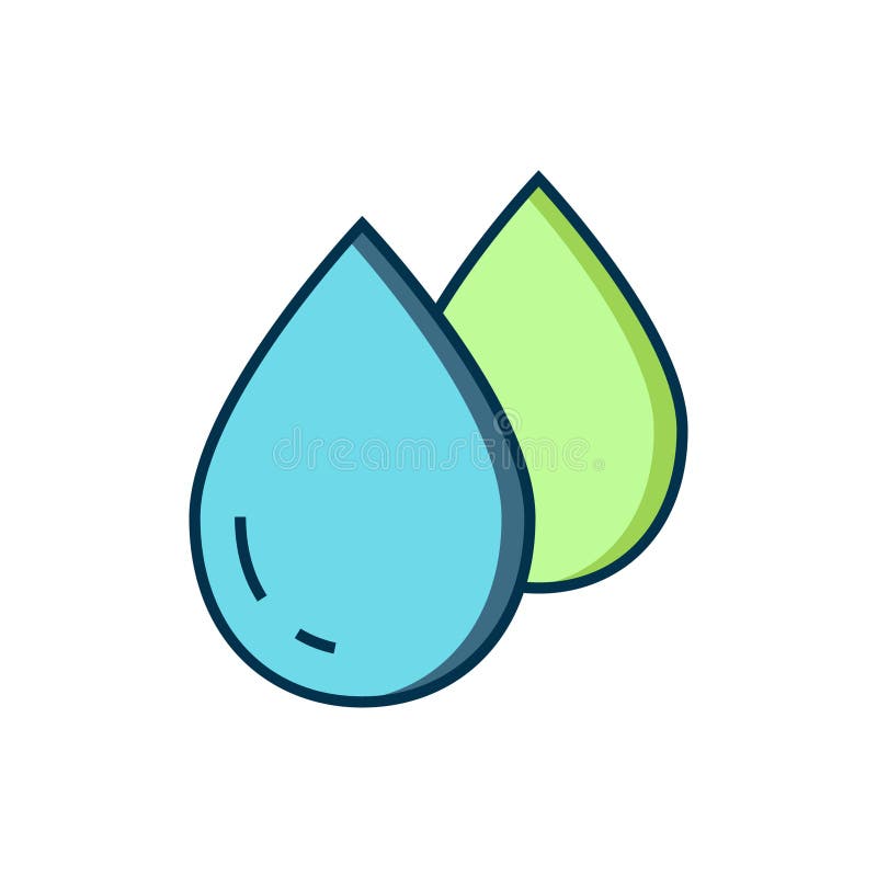 Filled Outline Water Drop Icon Isolated on White Background. Flat ...