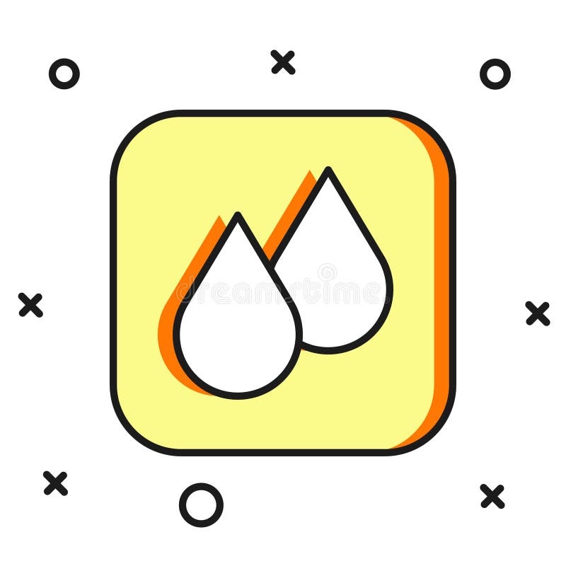 Filled Outline Water Drop Icon Isolated on White Background. Flat ...