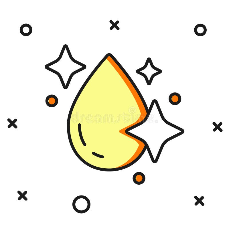 Filled Outline Water Drop Icon Isolated on White Background. Flat ...