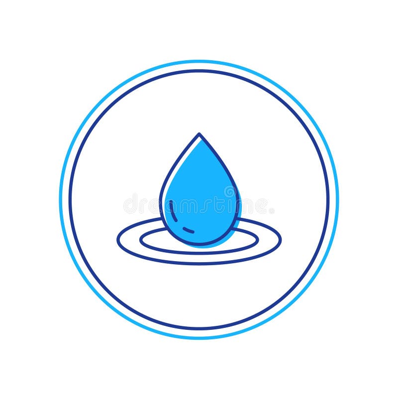 Filled Outline Water Drop Icon Isolated On White Background Vector