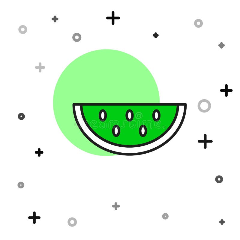 Filled Outline Watermelon Icon Isolated on White Background. Vector ...
