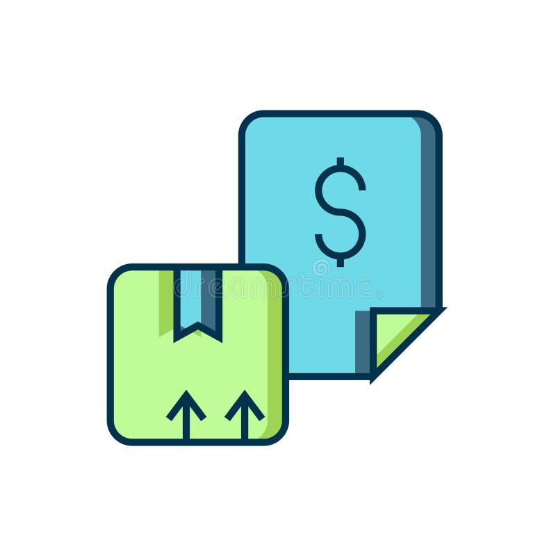 Filled Outline Waybill Icon Isolated on White Background. Flat Filled ...