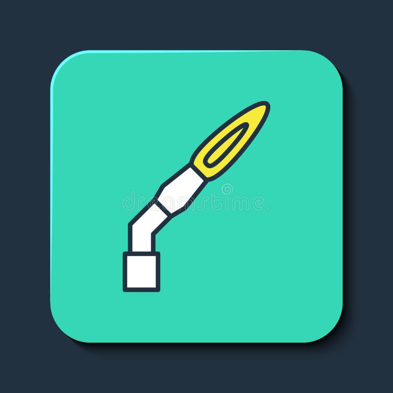 Filled Outline Welding Torch Icon Isolated on Blue Background ...