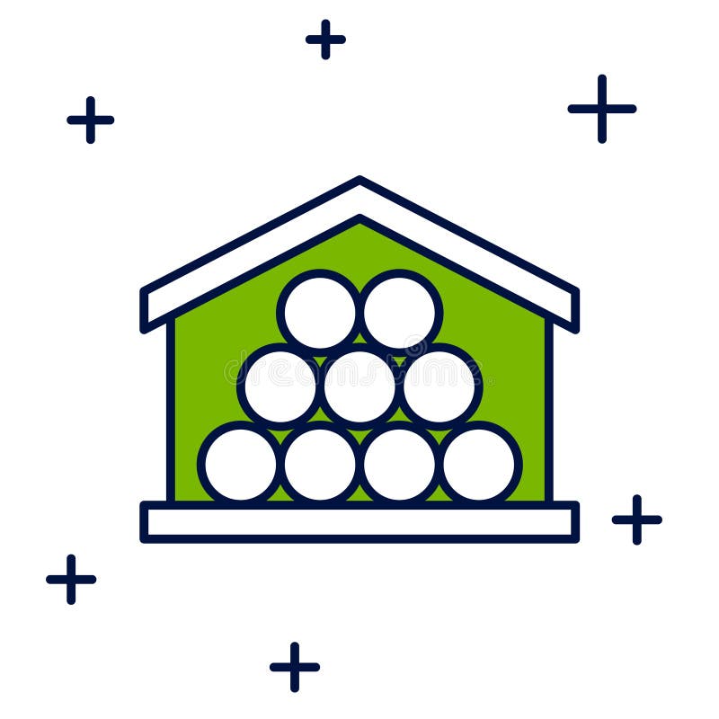 Filled Outline Wooden Logs Icon Isolated on White Background. Stack of ...