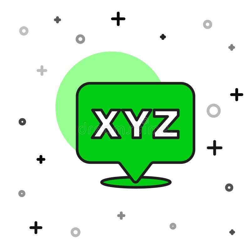 Filled Outline XYZ Coordinate System Icon Isolated on White Background ... Filled Outline XYZ Coordinate System Icon Isolated on White Background ...