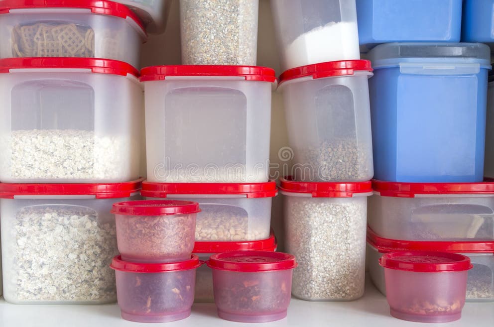 Filled plastic containers stock image. Image of container - 37902805