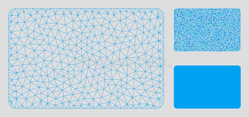 Filled Rectangle Vector Mesh Wire Frame Model and Triangle Mosaic Icon ...