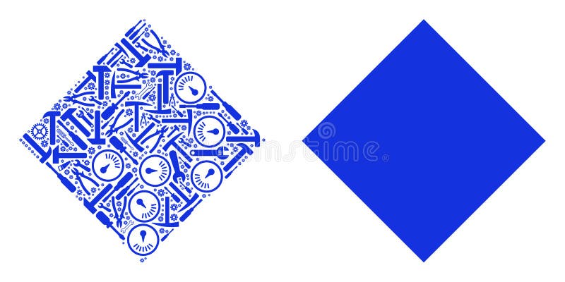 Filled Rhombus Composition of Service Tools Stock Vector - Illustration ...