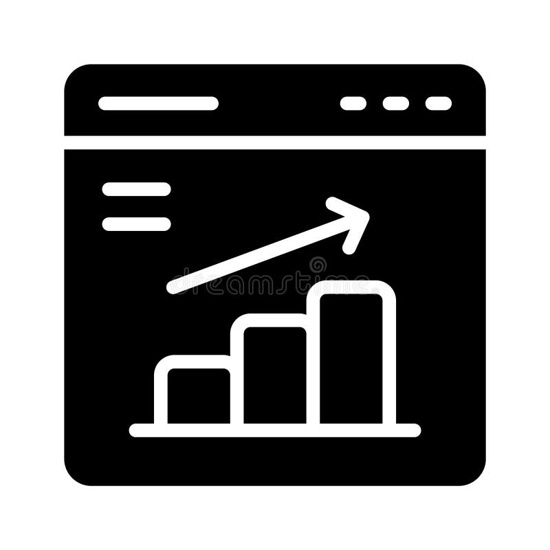 A Filled Style Icon Showing Growth Analysis Chart Stock Vector ...