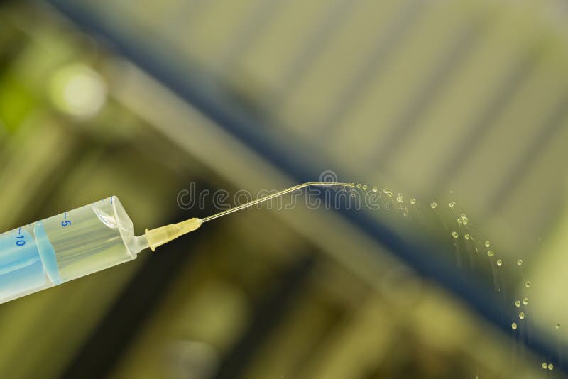 Filled Surgery Needle Push To Air Liquid Stock Photo - Image of doctor ...