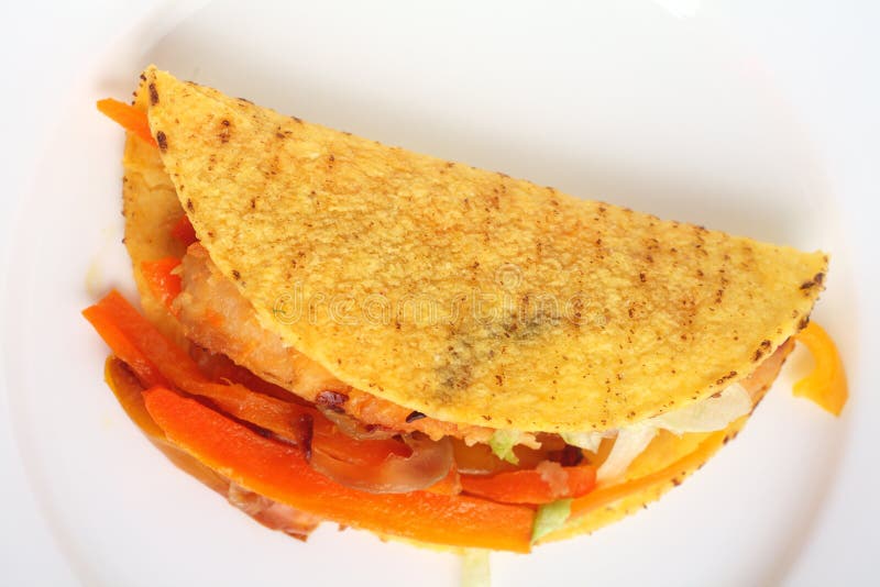 Filled taco from above stock photo. Image of snack, horizontal - 13503528