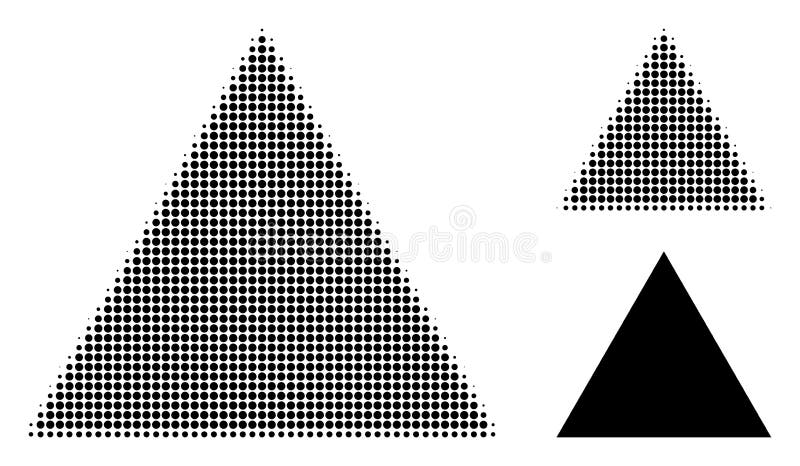 Filled Triangle Halftone Dotted Icon Stock Vector - Illustration of ...