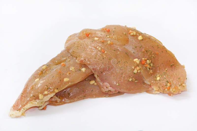 Fillet of Chicken White Meat Spiced for Barbecue Stock Image - Image of ...