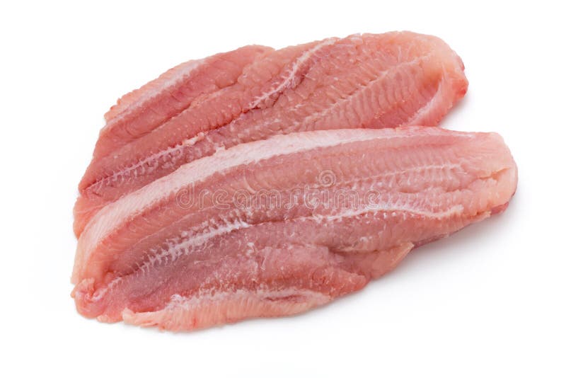 Fillet of Fish Pangasius. Isolated on White Background. Stock Image ...