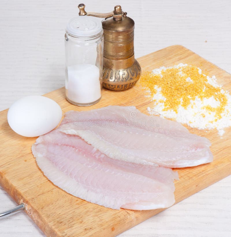 Fillet of Fresh Fish with the Ingredients Stock Photo - Image of meal ...