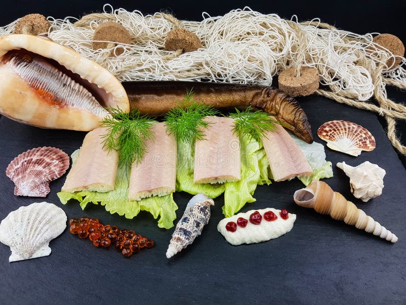 Smoked eel fillet stock image. Image of food, fresh - 206496223