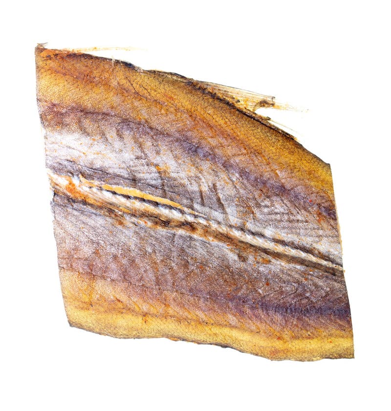 Fillet of Salted Smoked Fish on a White Background. Close-up Stock ...