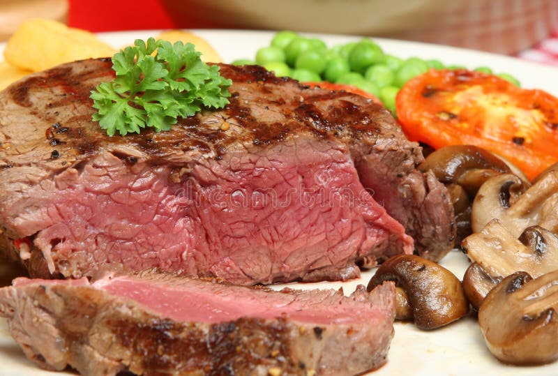 Rare Fillet Steak stock photo. Image of macro, pepper - 10807128