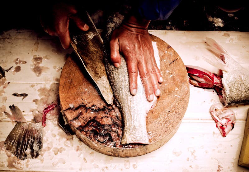Filleting a Fish Cut on the Table Stock Image - Image of close, fish ...