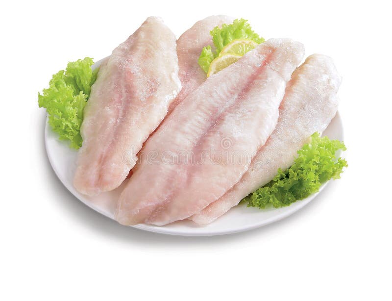 Fish Fillets on a Plate on White Background Stock Image - Image of fish ...