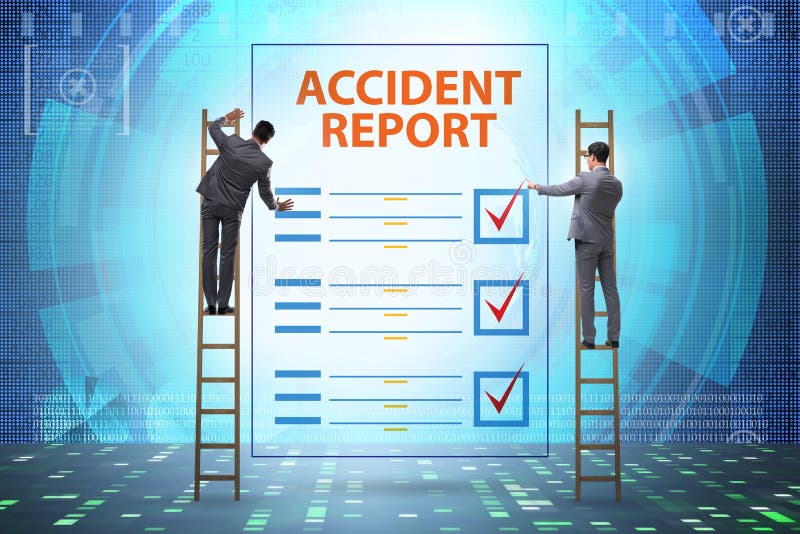 Filling in Accident Report in Insurance Concept Stock Illustration ...