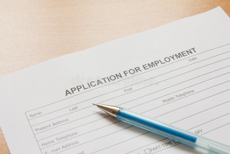 Application for Employment Form Stock Image - Image of filing, applying ...