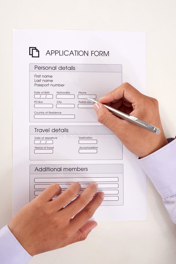 Filling application form stock photo. Image of woman - 107711646
