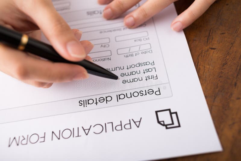 Filling Application Form stock photo. Image of document - 7722984