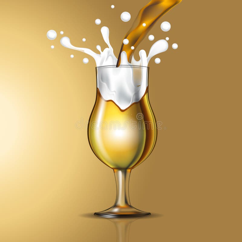 Filling beer in glasses stock vector. Illustration of closeup - 118436480