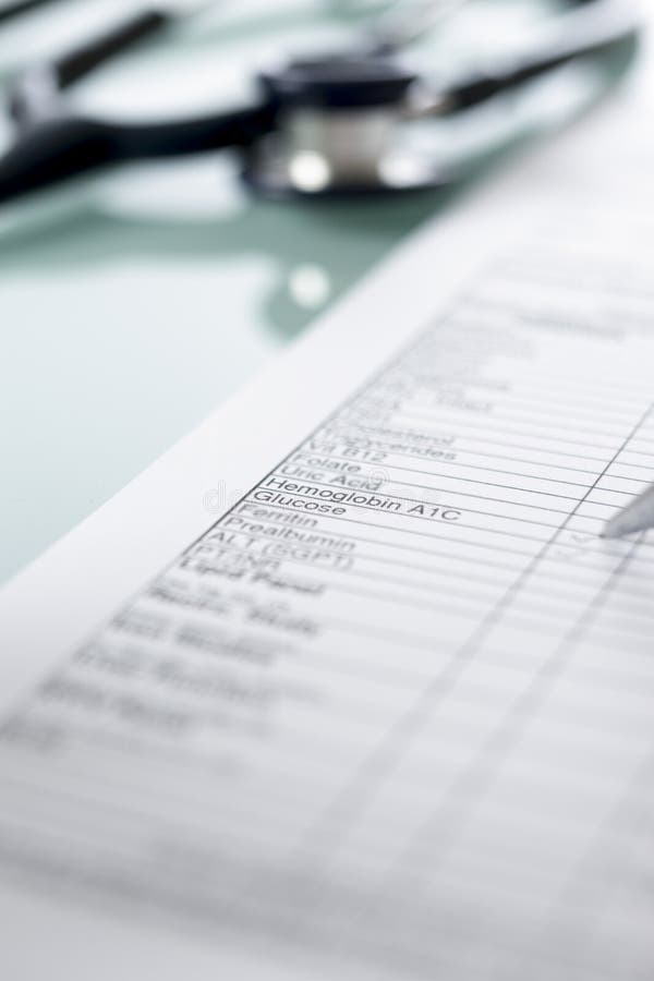 Filling in a Blood Analytic Form Stock Image - Image of document ...