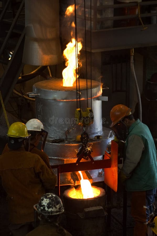 Filling the Bull Ladle stock image. Image of burn, helmeted - 725927