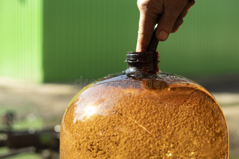 Filling the Canister with Water. Large Plastic Bottle Stock Image ...
