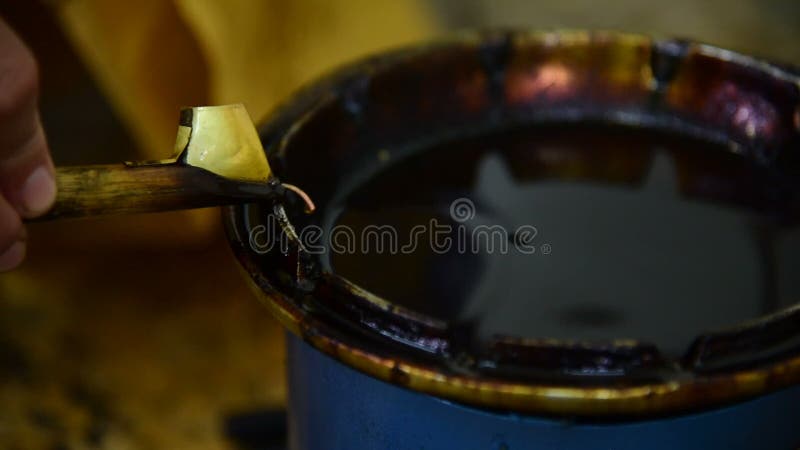 Filling Canting with Wax for Making Batik Stock Footage - Video of ...