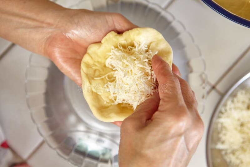 Filling with cheese stock image. Image of food, folding - 55067553