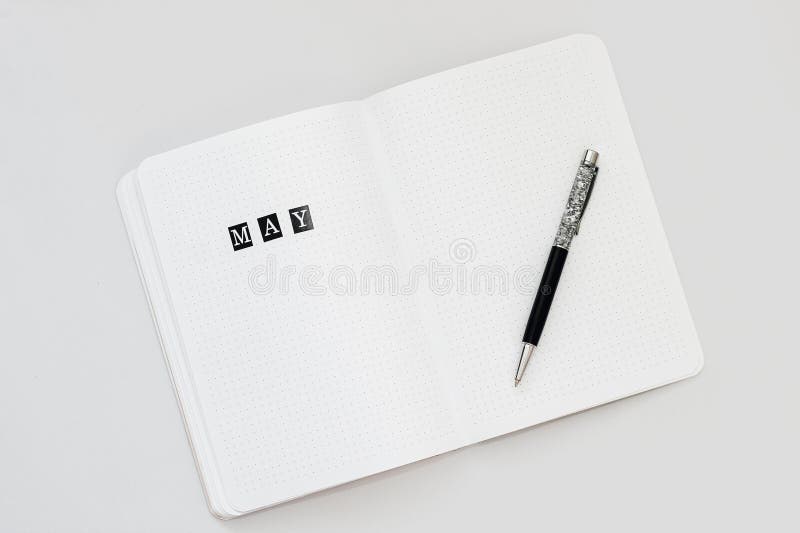 Filling in the Diary, the Inscription May in the Notebook in a Dot ...