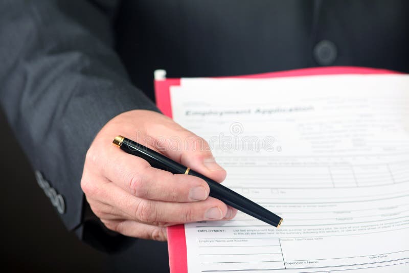 Filling Employment Application Form Stock Photo - Image of horizontal ...