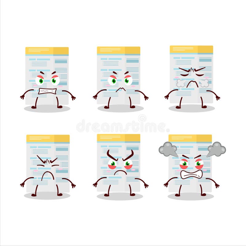Filling Form Cartoon Character with Various Angry Expressions Stock ...