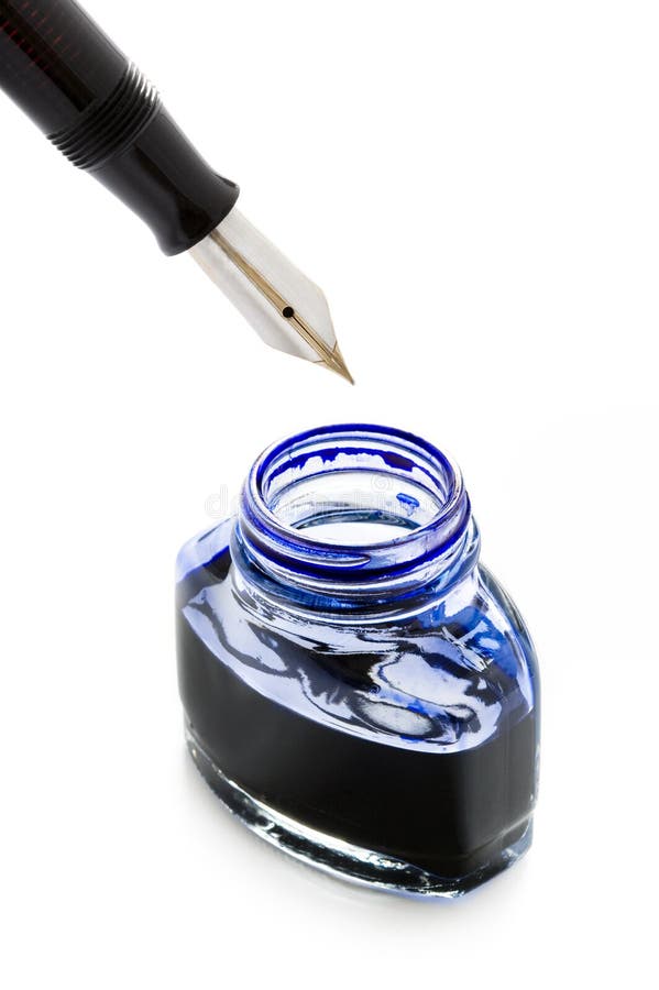 Fountain pen and ink stock image. Image of cutout, bottled - 24671409